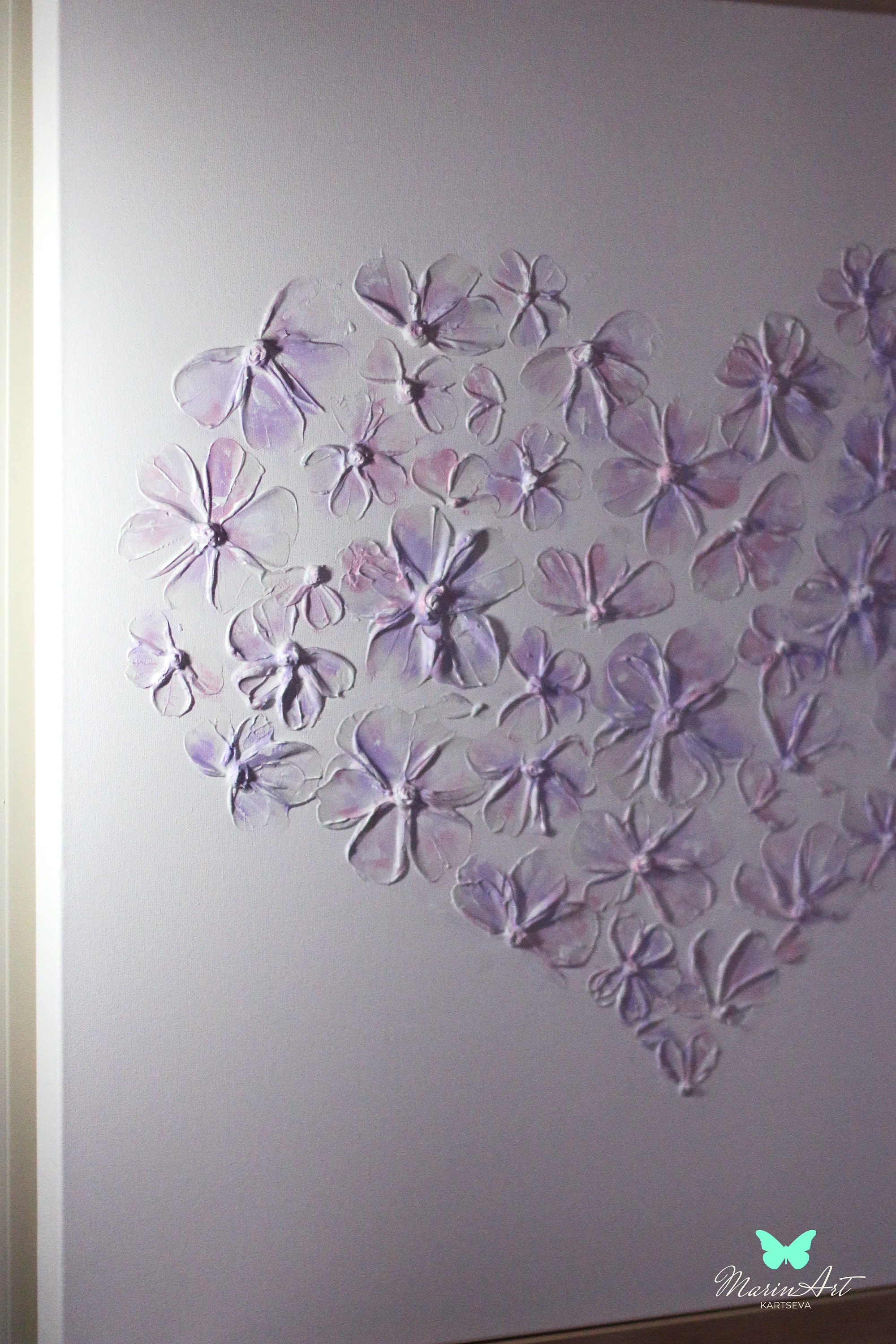 Texture Flowers Painting, Texture Art Heart, Texture Heart Artwork ...