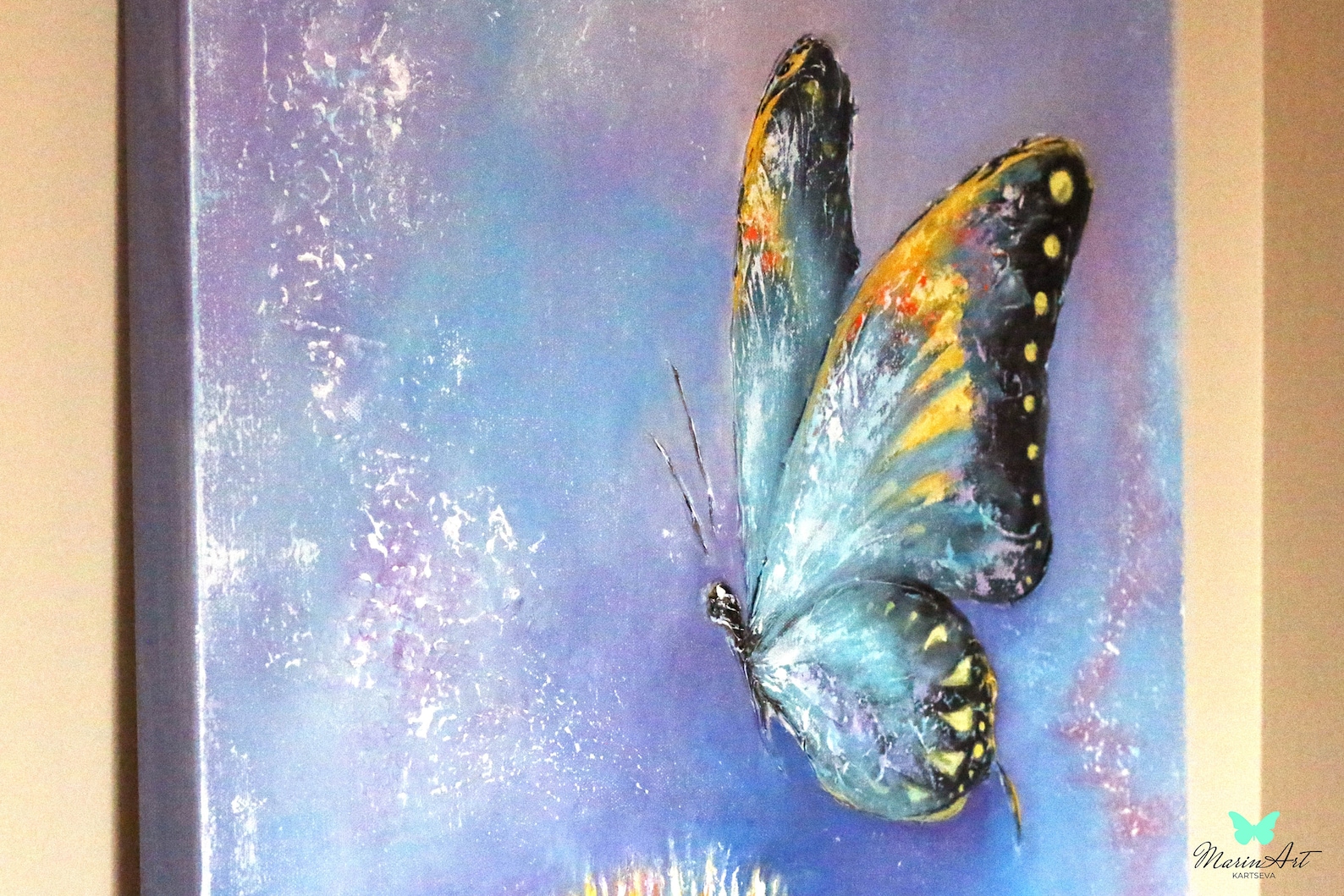 Texture Flowers Art, Texture Butterfly Art, Nursery Wall Art, Butterfly ...