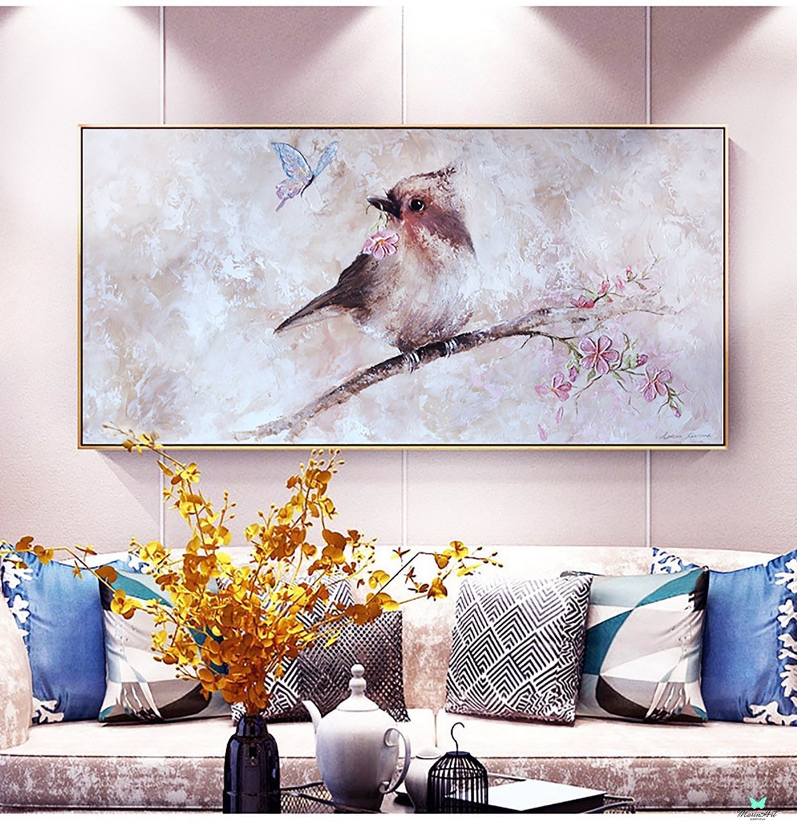 Texture Bird Art Original Birds Painting Animals Art - Etsy