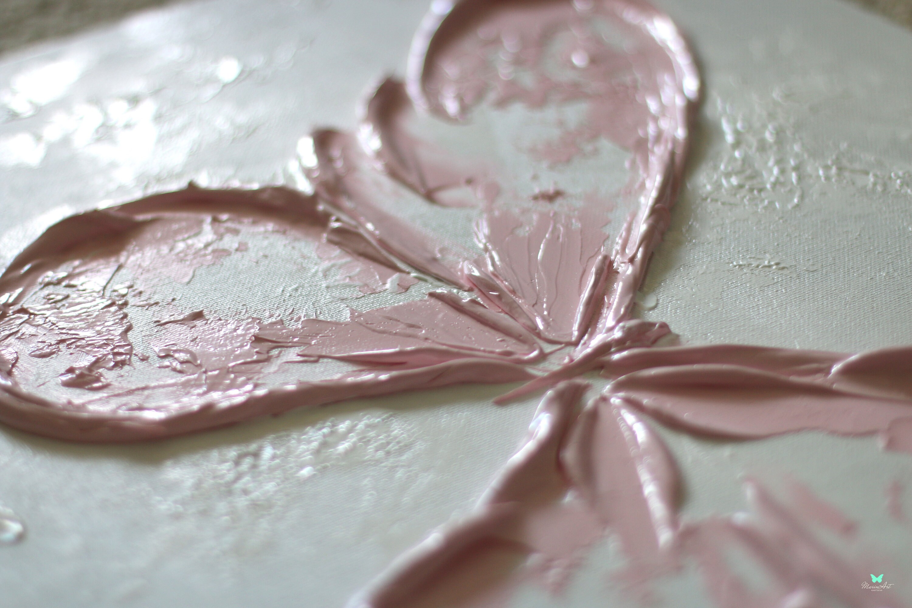 Texture Pink Butterfly Painting Pink Butterfly Art Original - Etsy