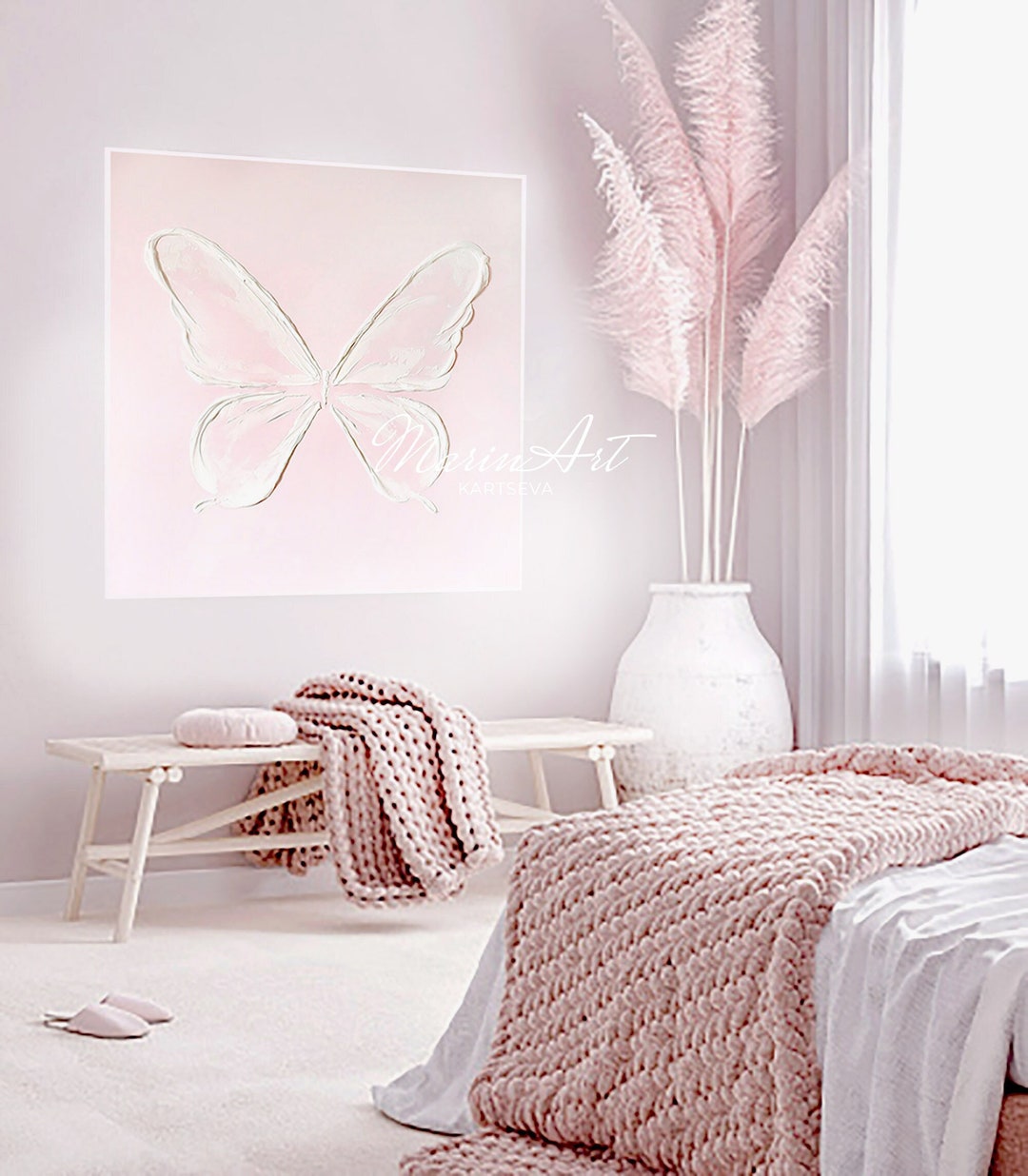 Texture Pink Butterfly Artwork ,original Pink Butterfly Painting ...