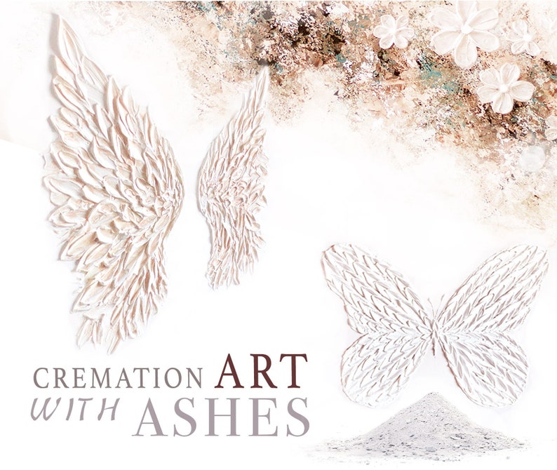 Cremation Art Texture Butterfly Painting, Memorial Art With Ashes ...