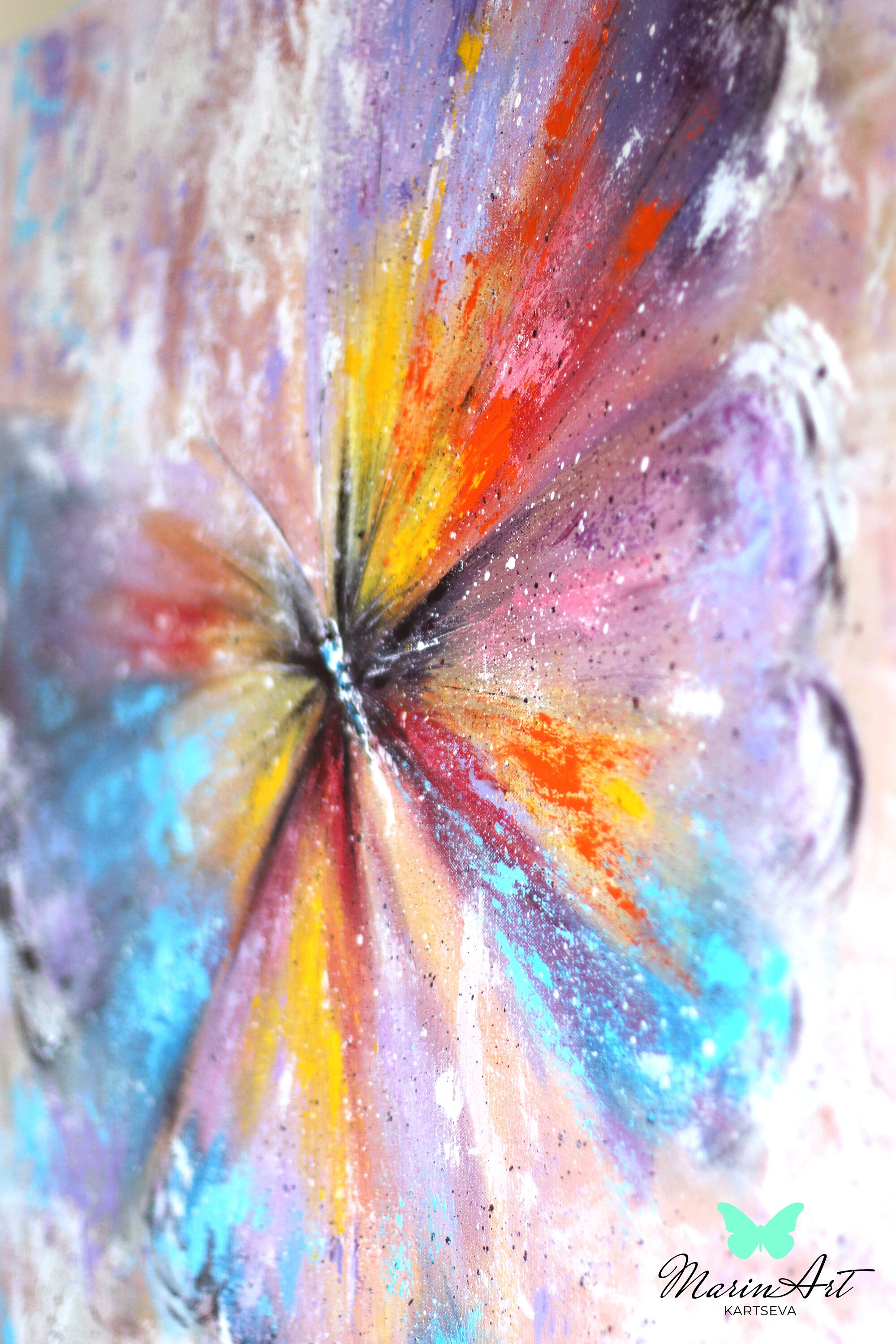 Colorful Abstract Butterfly to Order, Colorful Butterfly Painting ...