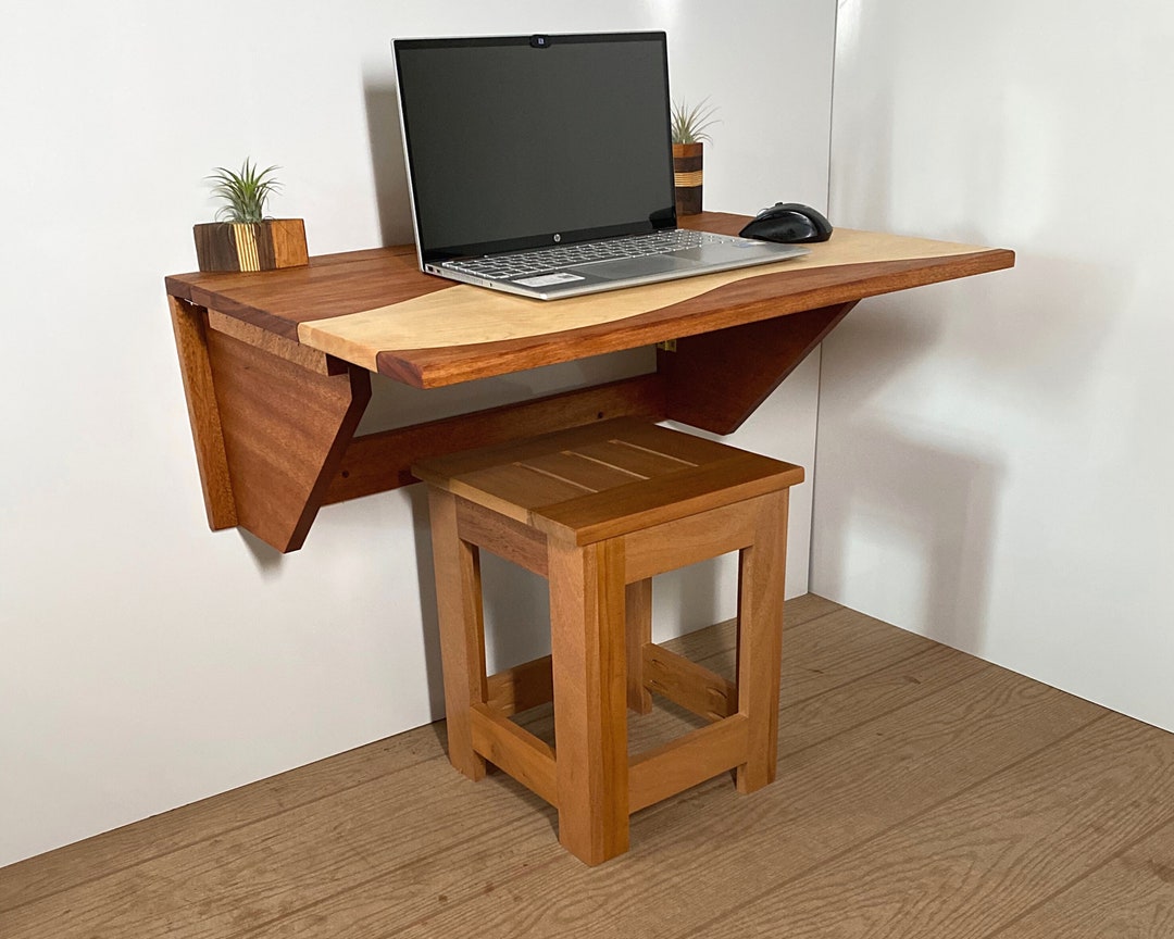 Multi Material Murphy Desk W Wave Pattern Dorm Room Desk
