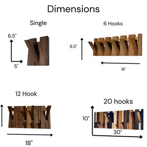 Handmade Wood Flip Down Hook Rack: Minimalist Coat & Hat Storage - Etsy