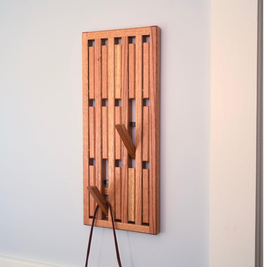 Modern Flip Down Hook Coat Rack: FSC Wood Wall Organizer - Etsy