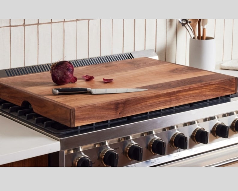 Black Walnut Stove Top Cover Handmade Wood Cutting Board - Etsy