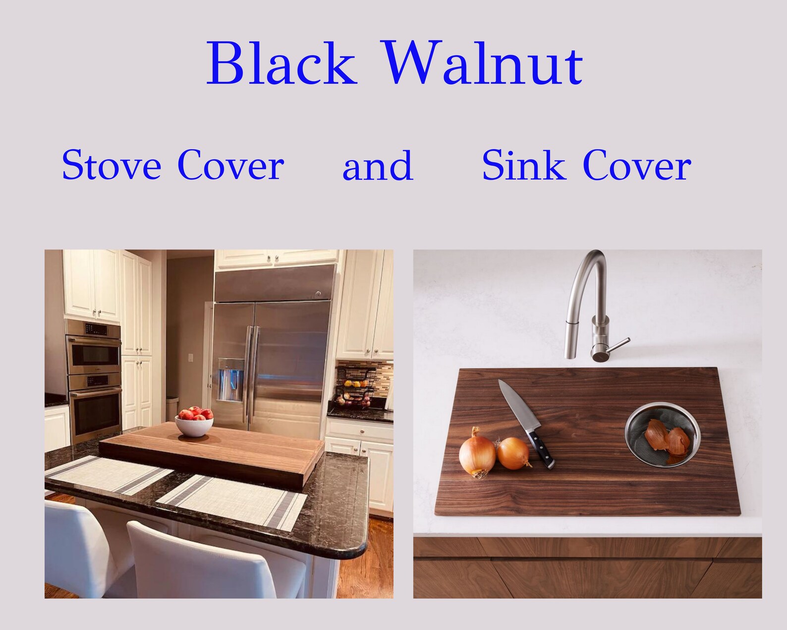 Black Walnut Stove Top Cover Handmade Wood Cutting Board - Etsy