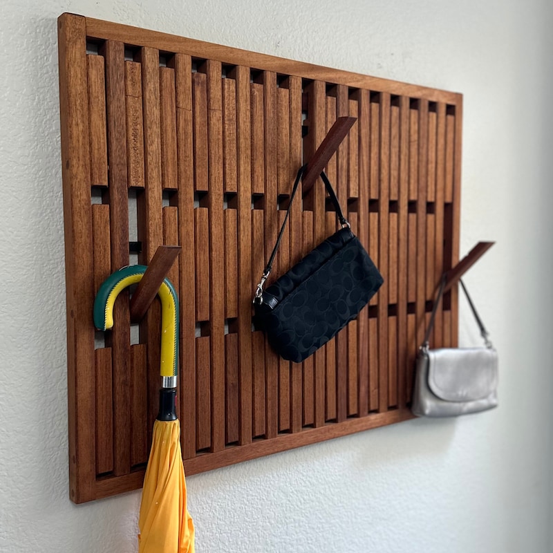 Magnetic Wood Hook Rack - Etsy
