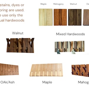 Handmade Mixed Hardwood Flip Down Hook Rack: Coat Hanger & Backpack ...