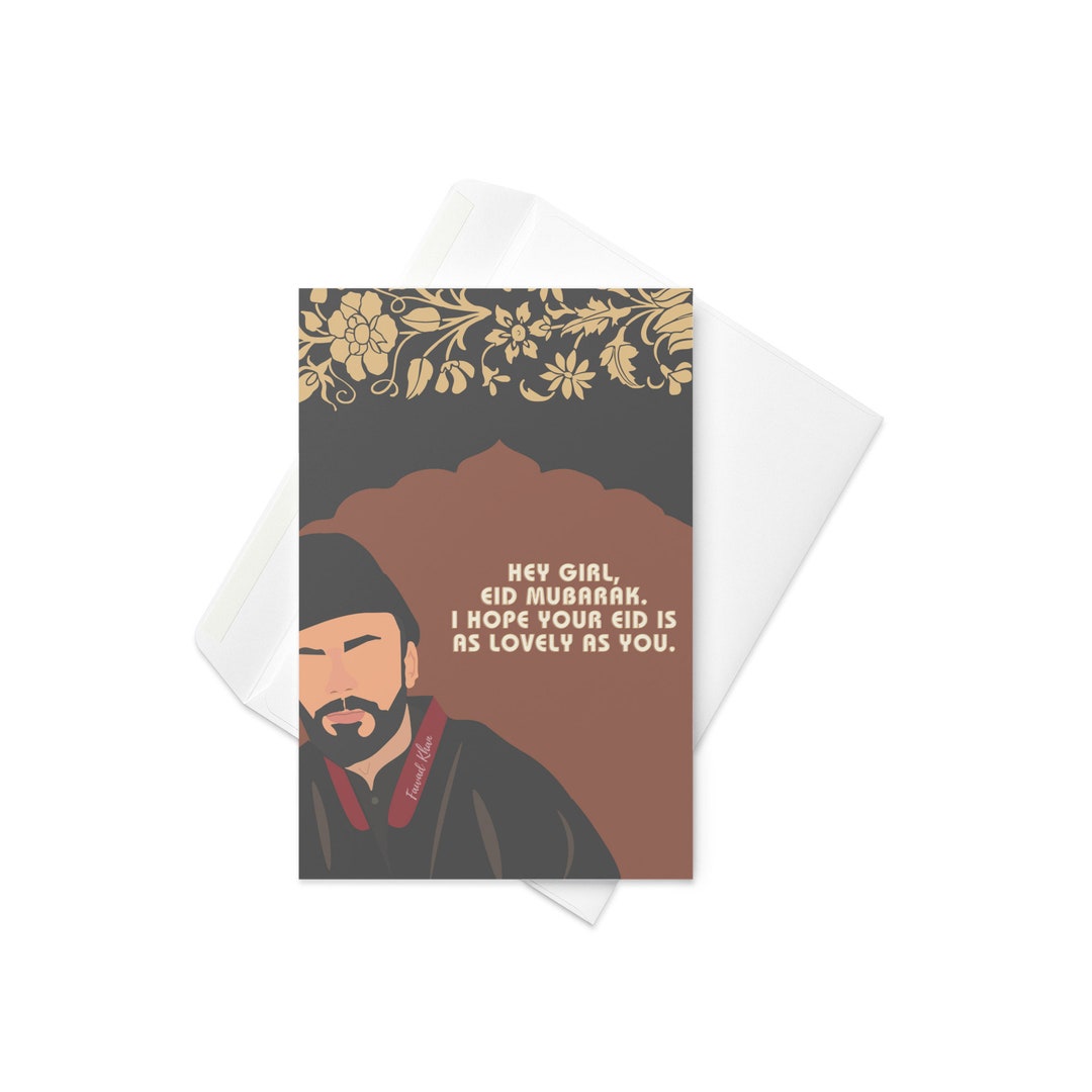 Eid Mubarak Fawad Khan Greeting Card | Pakistani Desi Card | 3 Sizes ...