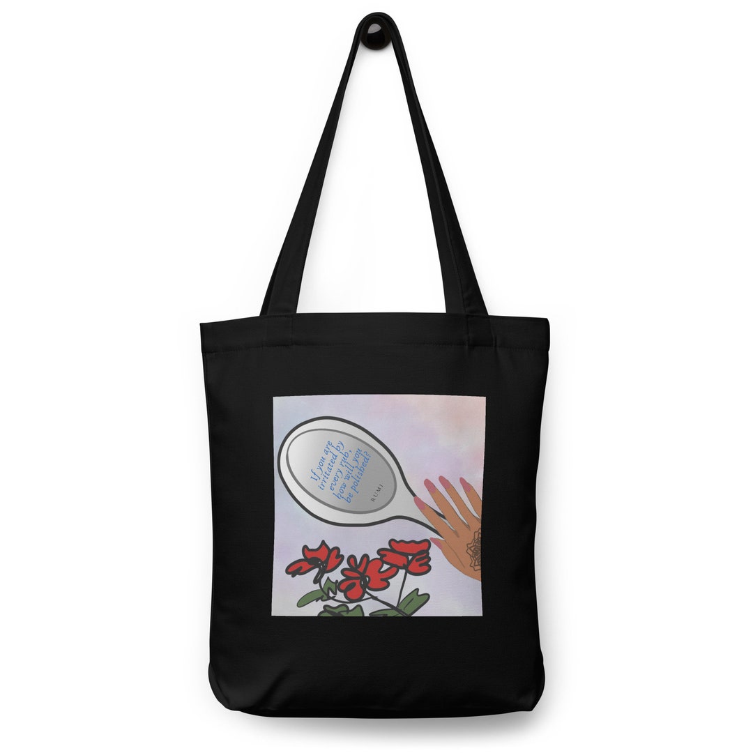 Rumi Cotton Tote Bag Inspirational Tote Bag Muslimah Hijabi Jummah Tote ...