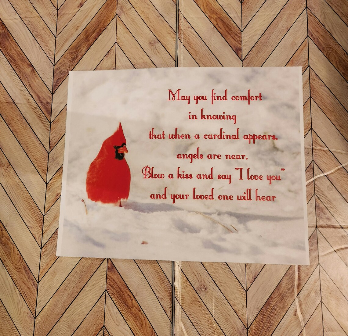 Cardinal Print 8 X 10, Mourning Cardinal Print, Bereavement Print ...