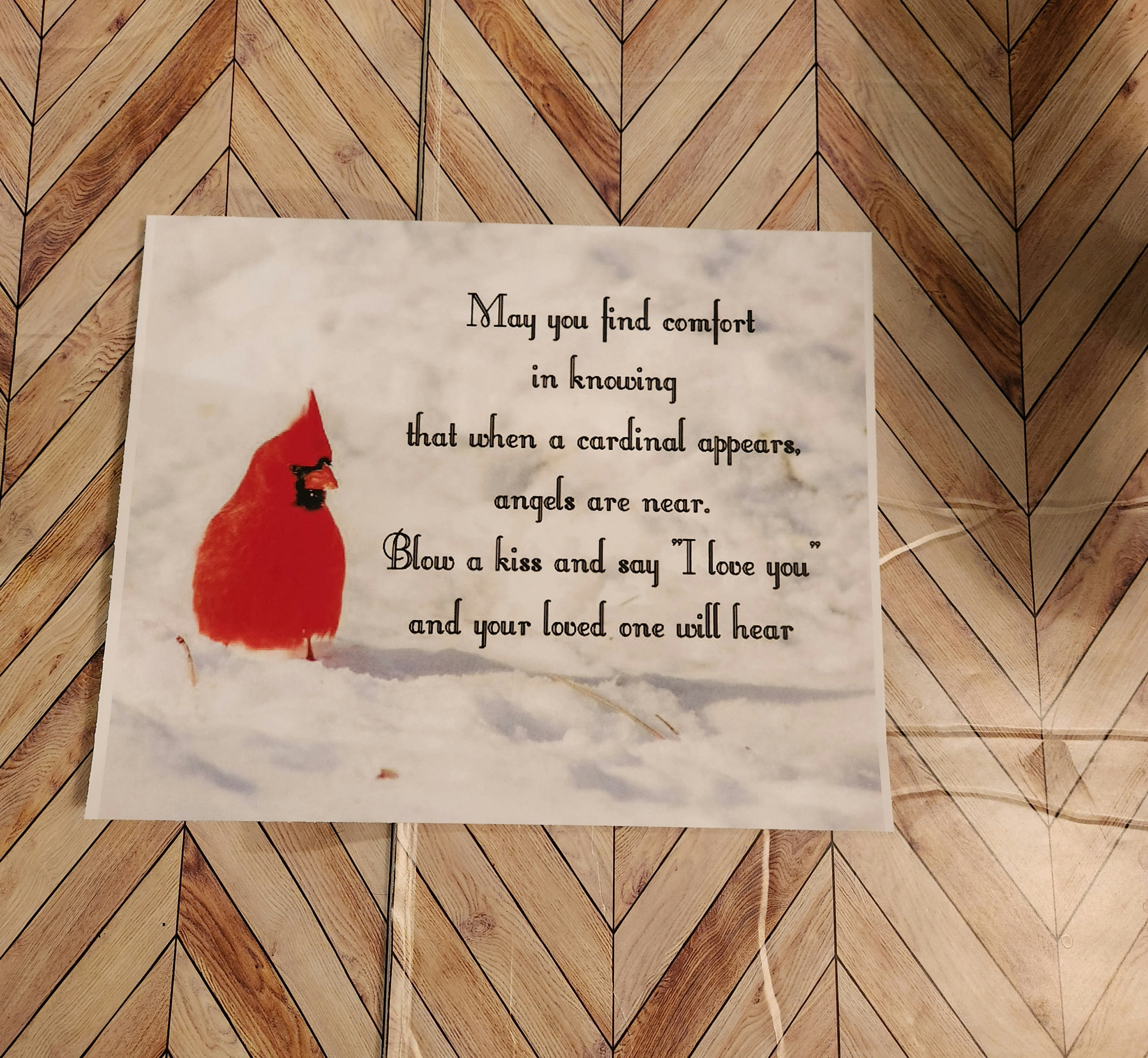 Cardinal Print 8 X 10, Mourning Cardinal Print, Bereavement Print ...