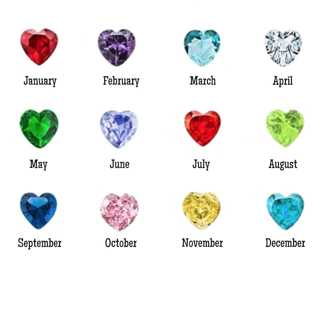 HEART Birthstone Charms for Floating Lockets - Etsy