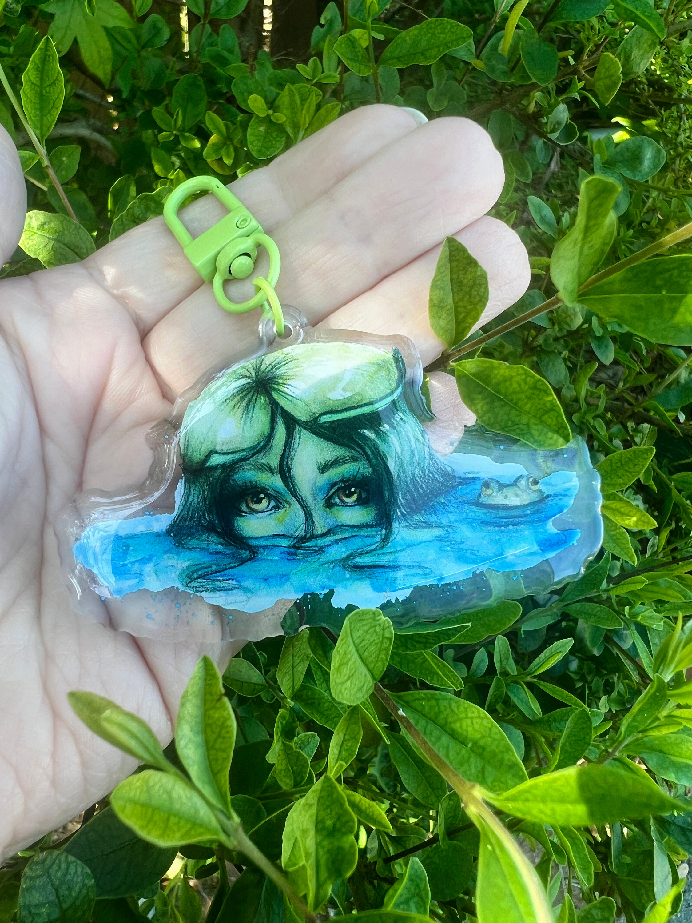 Frog Girl Keychain, Acrylic 3in Keychains, Frog Lover Gifts, Kawaii Bag ...