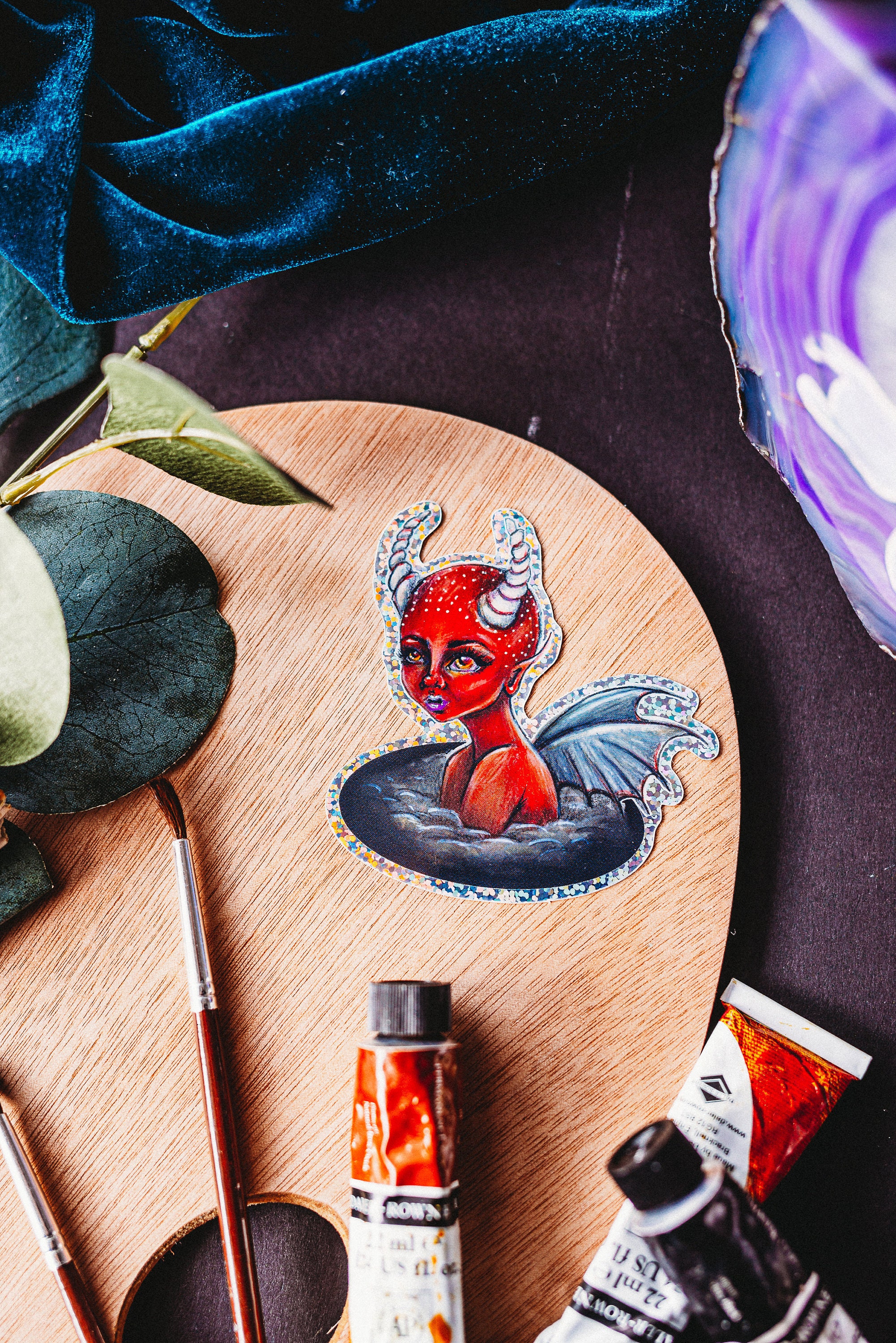 Halloween Red Devil Sticker Demon Girl Sticker Tattoo - Etsy UK