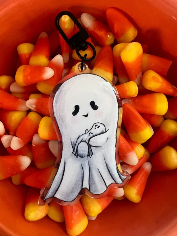 Spooky Ghost Keychain Ghost Charm Witch Key Chain Kawaii - Etsy