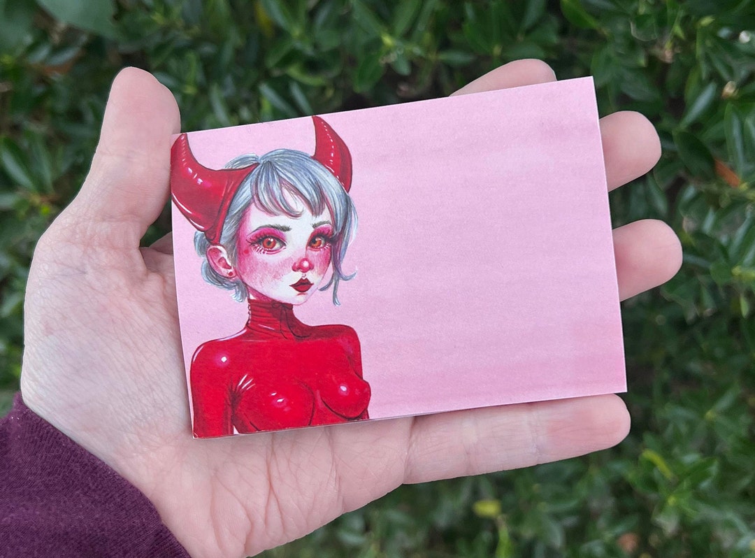 Devil Sticky Note, Goth Aesthetic Sticky Notes, Red Sticky Notes, Goth ...