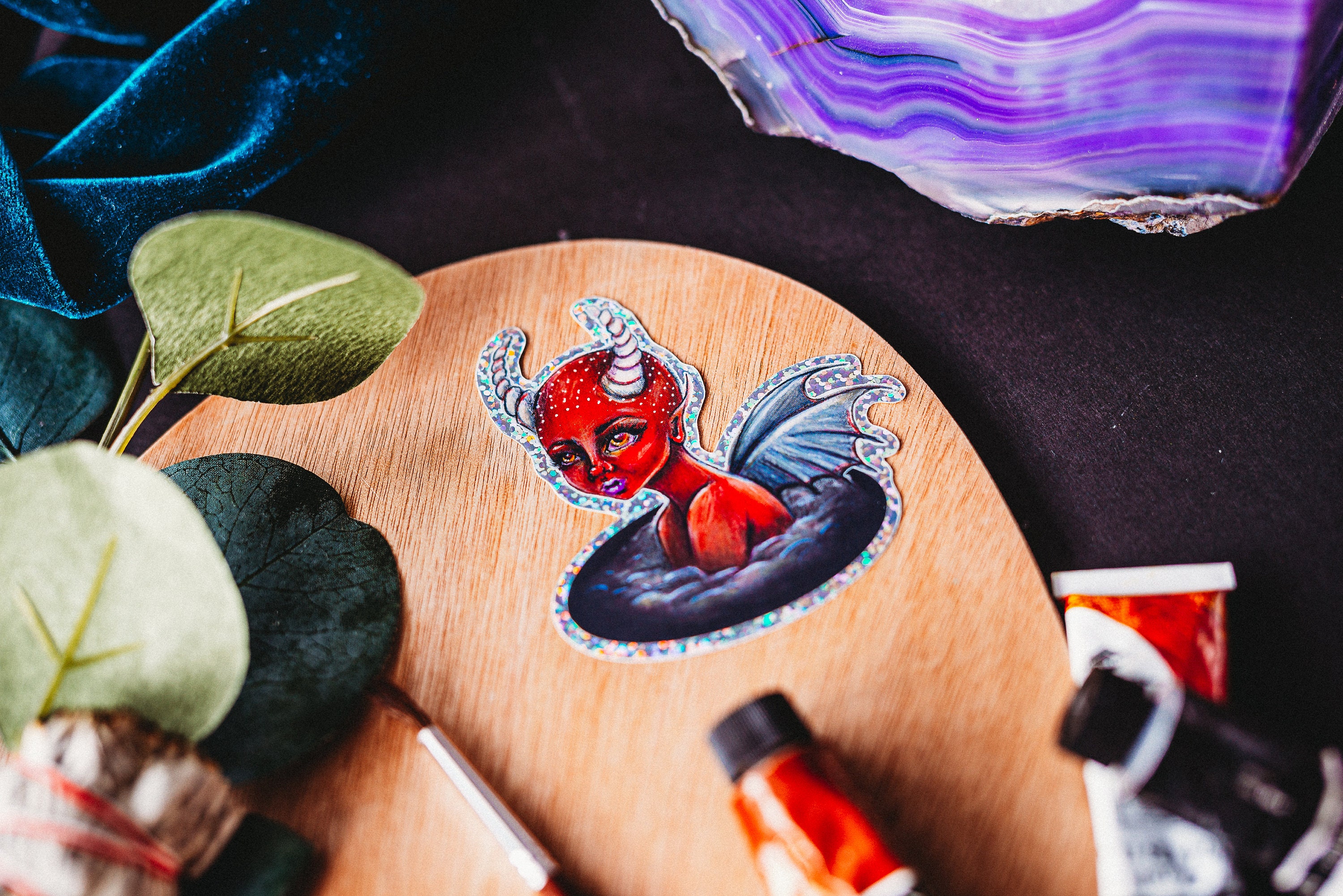 Halloween Red Devil Sticker Demon Girl Sticker Tattoo - Etsy UK