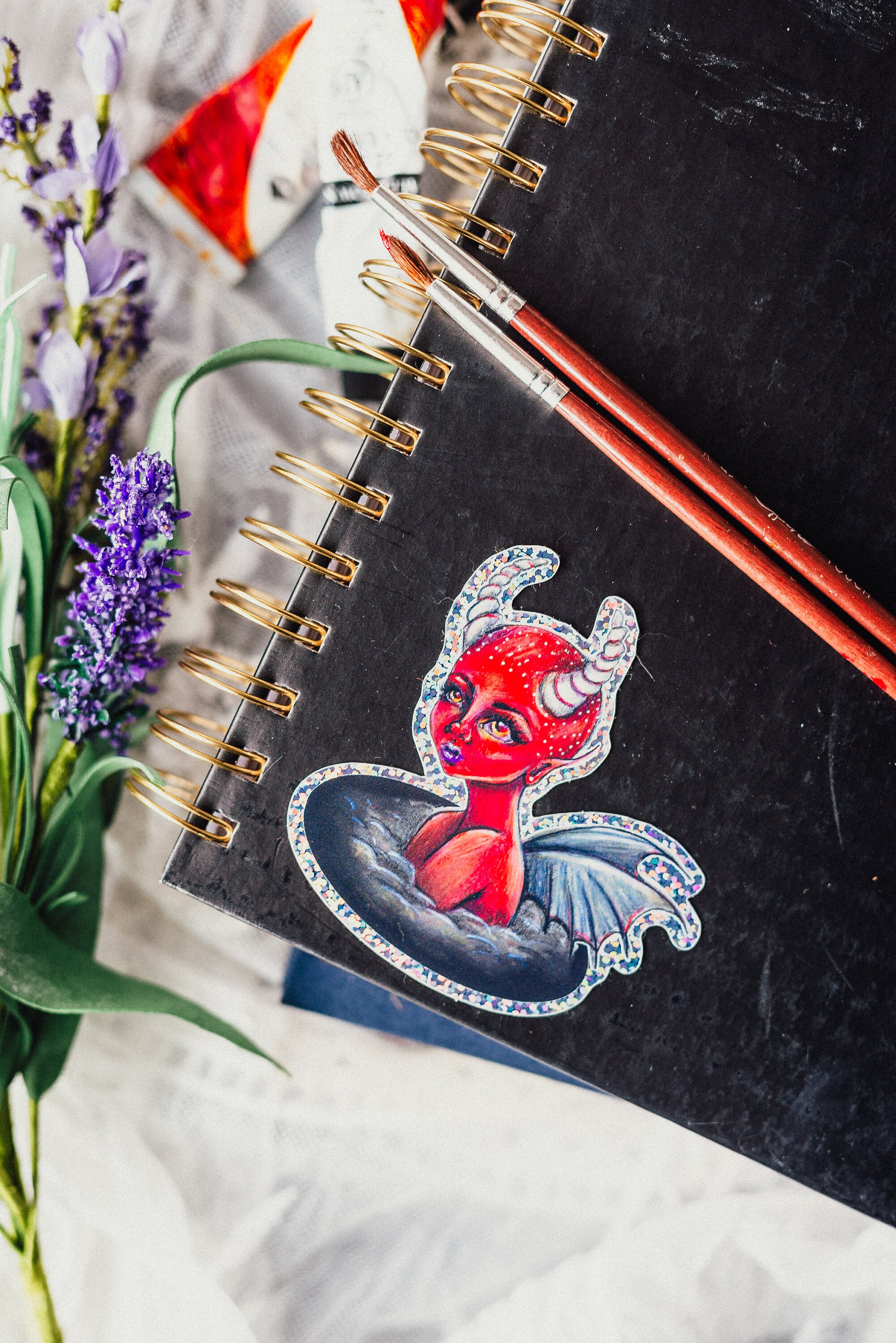 Halloween Red Devil Sticker Demon Girl Sticker Tattoo - Etsy UK