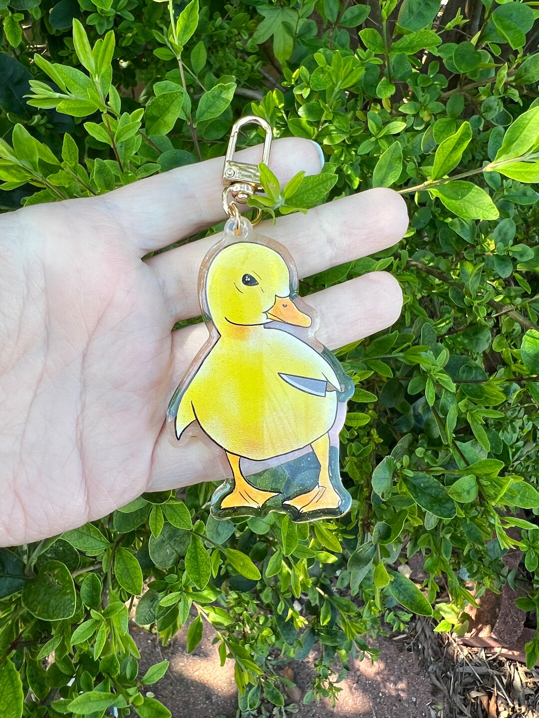 Angry Duck Kawaii Keychain Glitter Acrylic 3in Keychains - Etsy