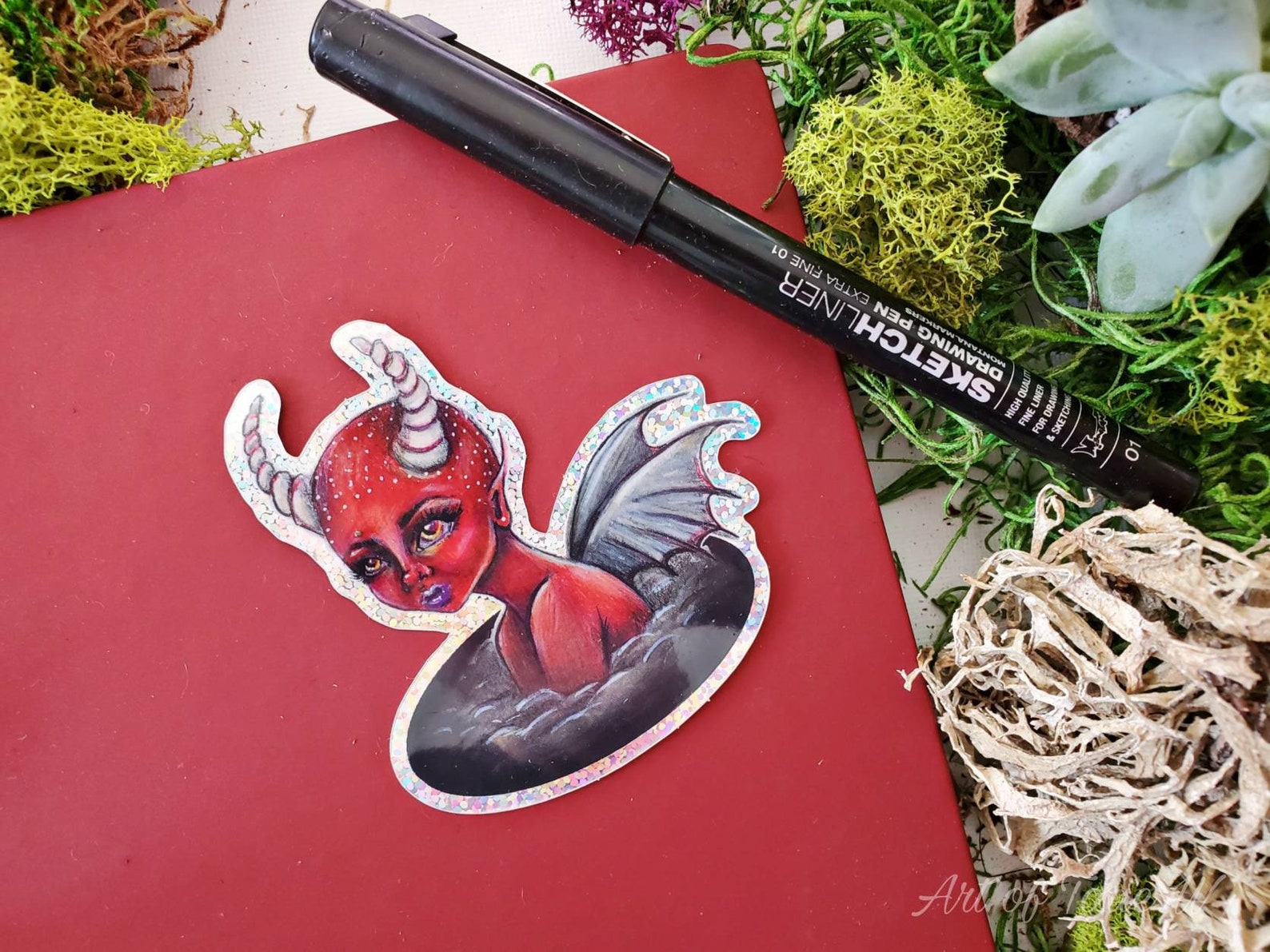 Halloween Red Devil Sticker Autocollant Demon Girl - Etsy France