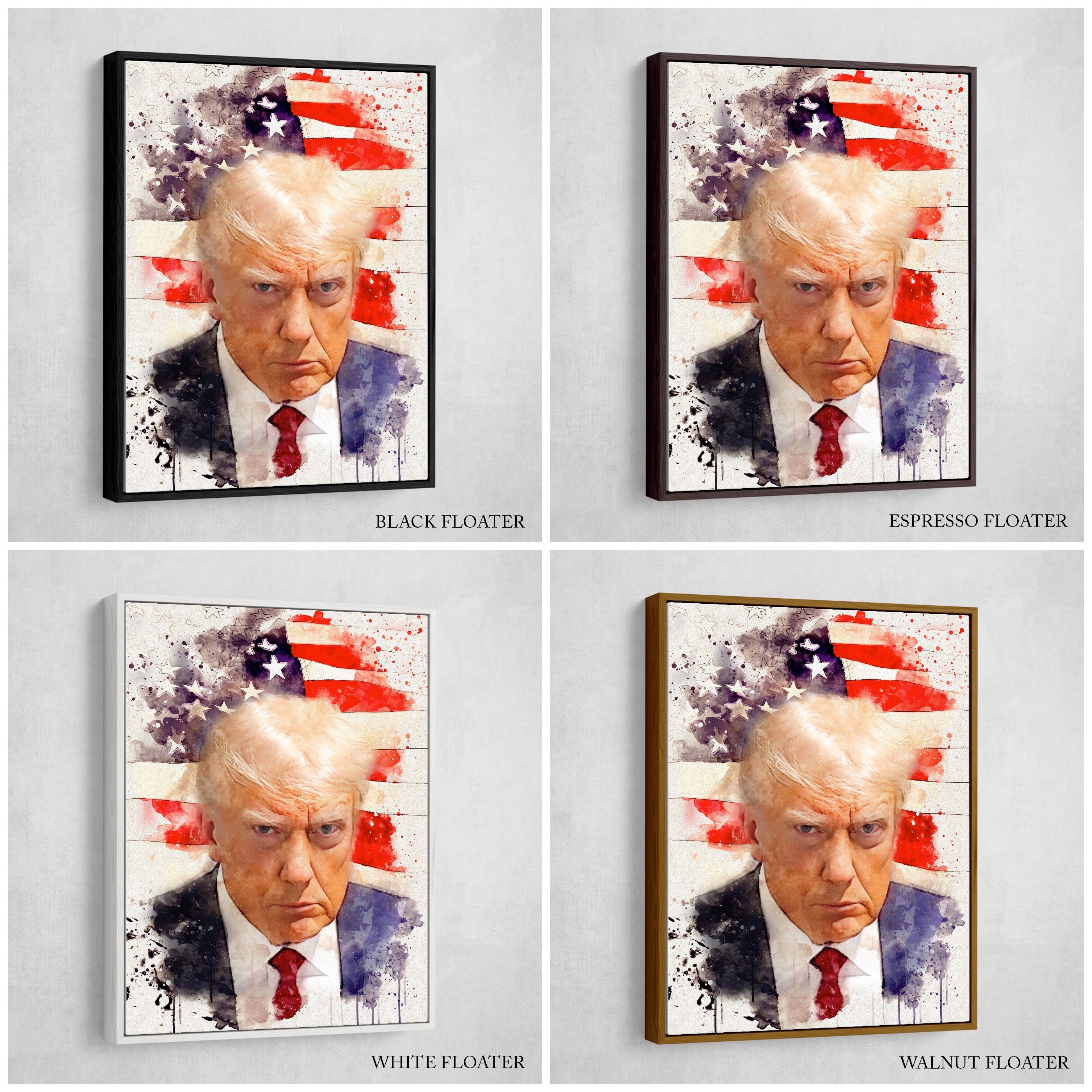 Donald Trump Mugshot Portrait Canvas Print , Donald Trump Custom ...
