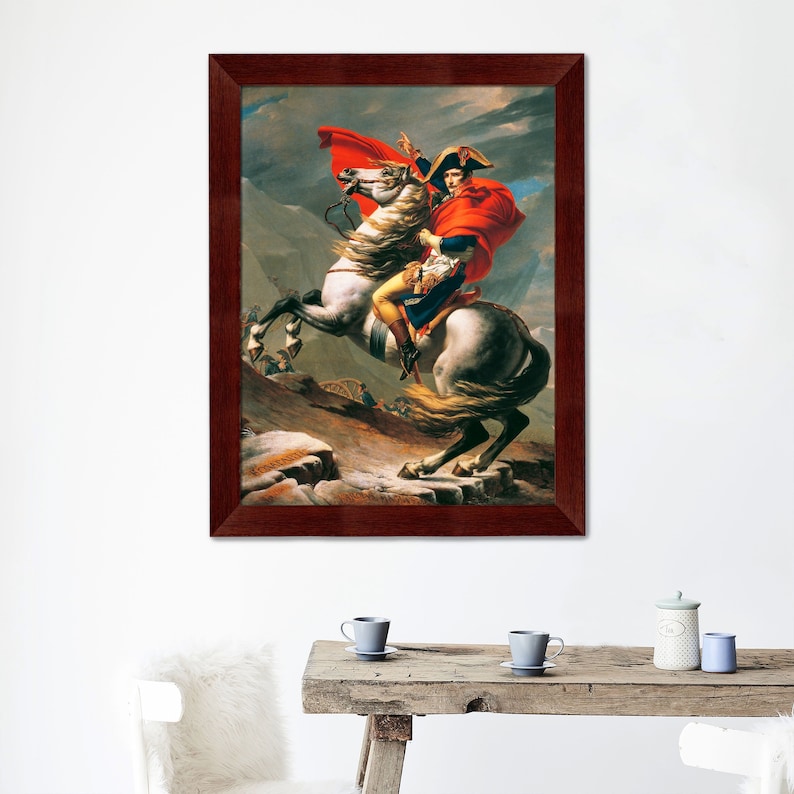 Napoleon Bonaparte Art Canvas Print, Crossing the Alps by Jacques-louis ...