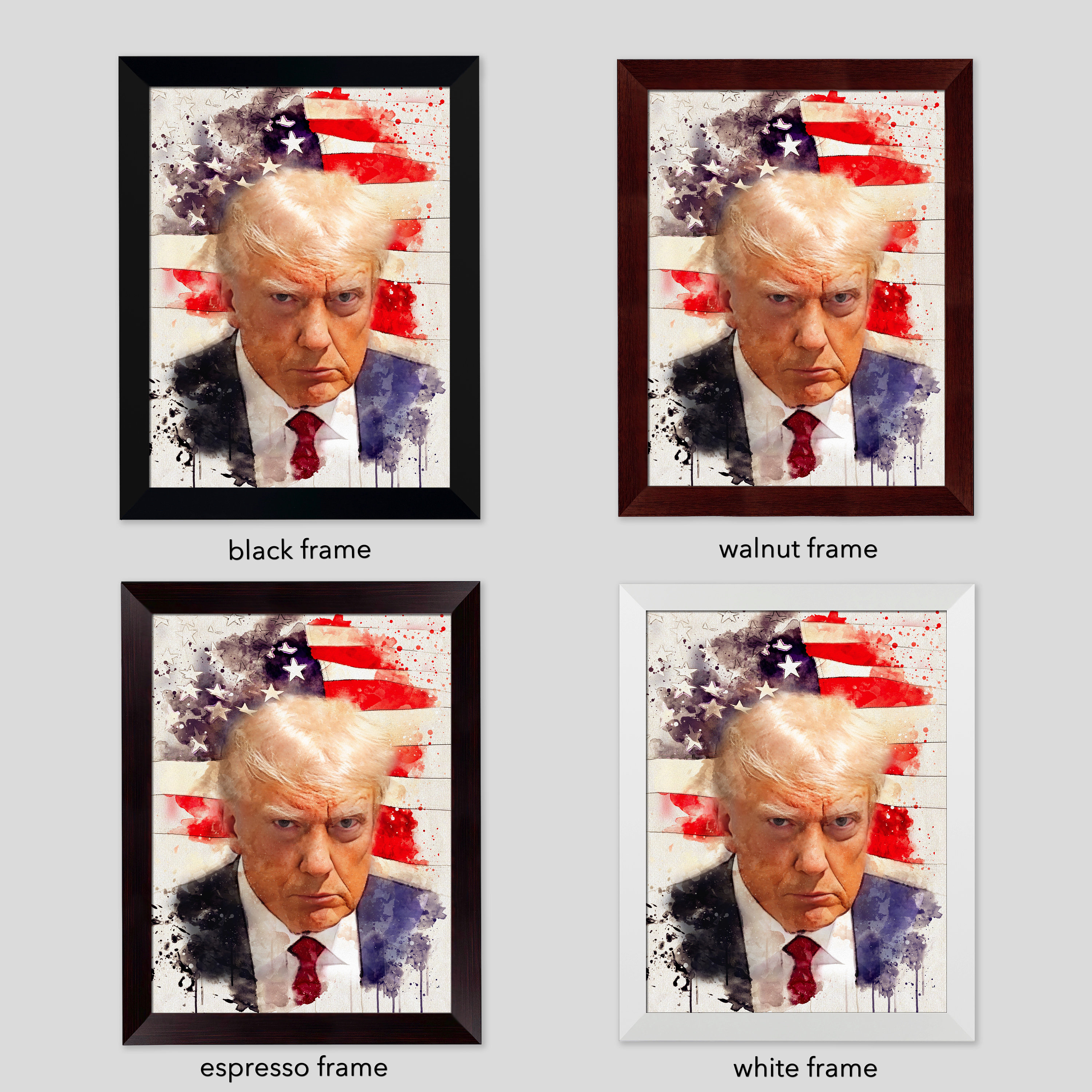 Donald Trump Custom Canvas Print Portrait, Donald Trump Mugshot Art ...