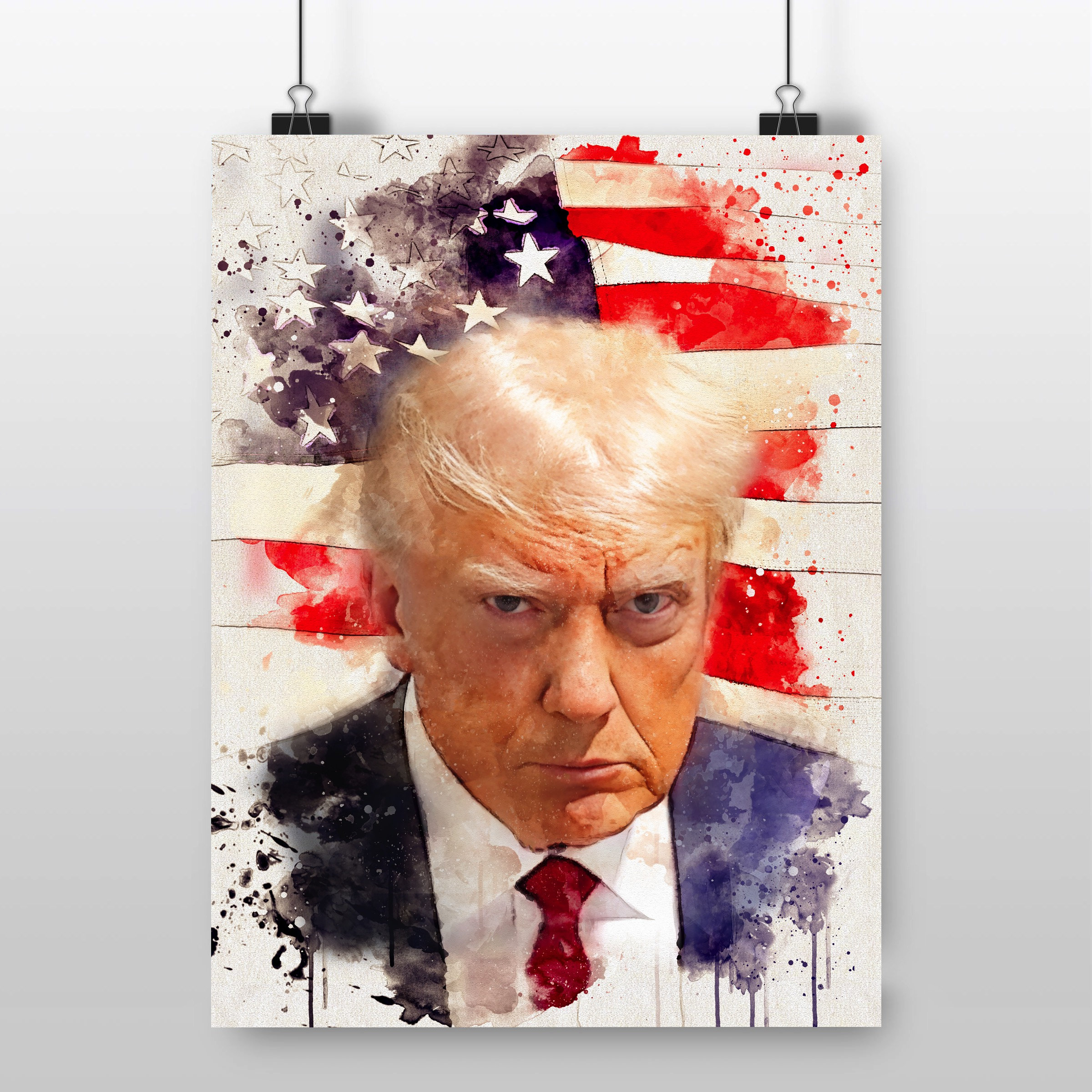 Donald Trump Custom Canvas Print Portrait, Donald Trump Mugshot Art ...