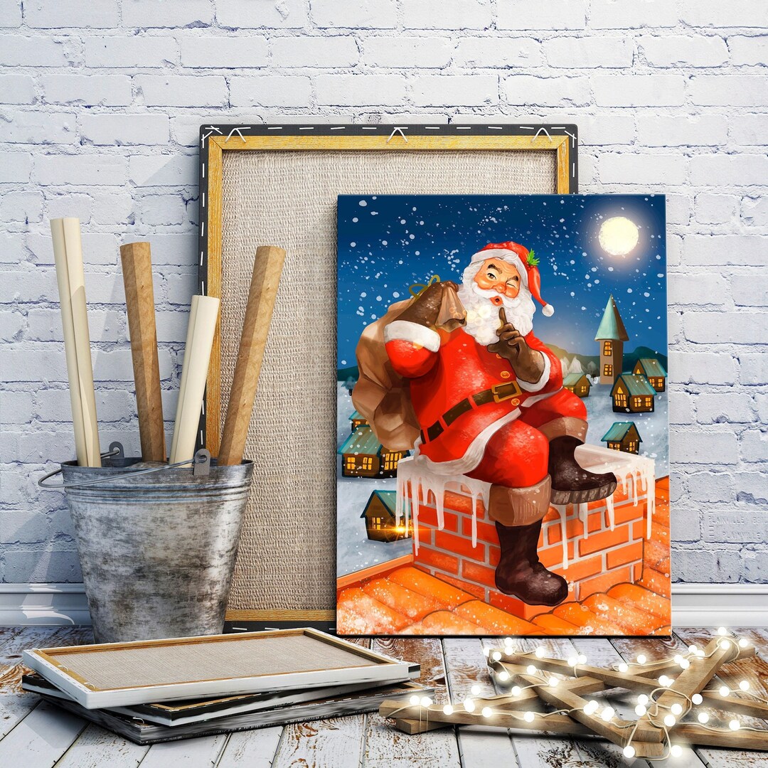 Santa Wall Art, Christmas Decor, Santa Claus Print, Santa Portrait ...