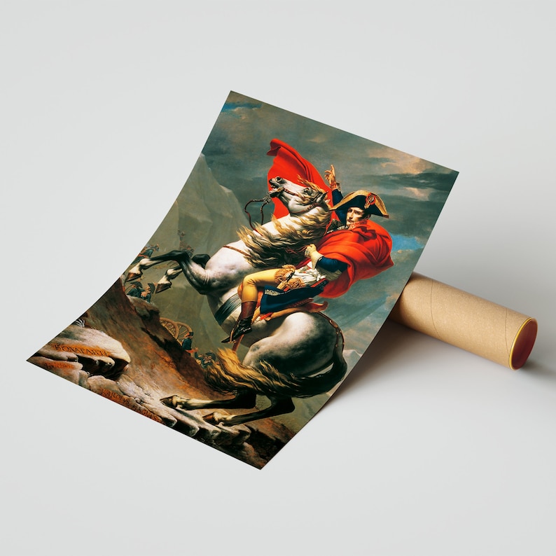 Napoleon Bonaparte Art Canvas Print, Crossing the Alps by Jacques-louis ...