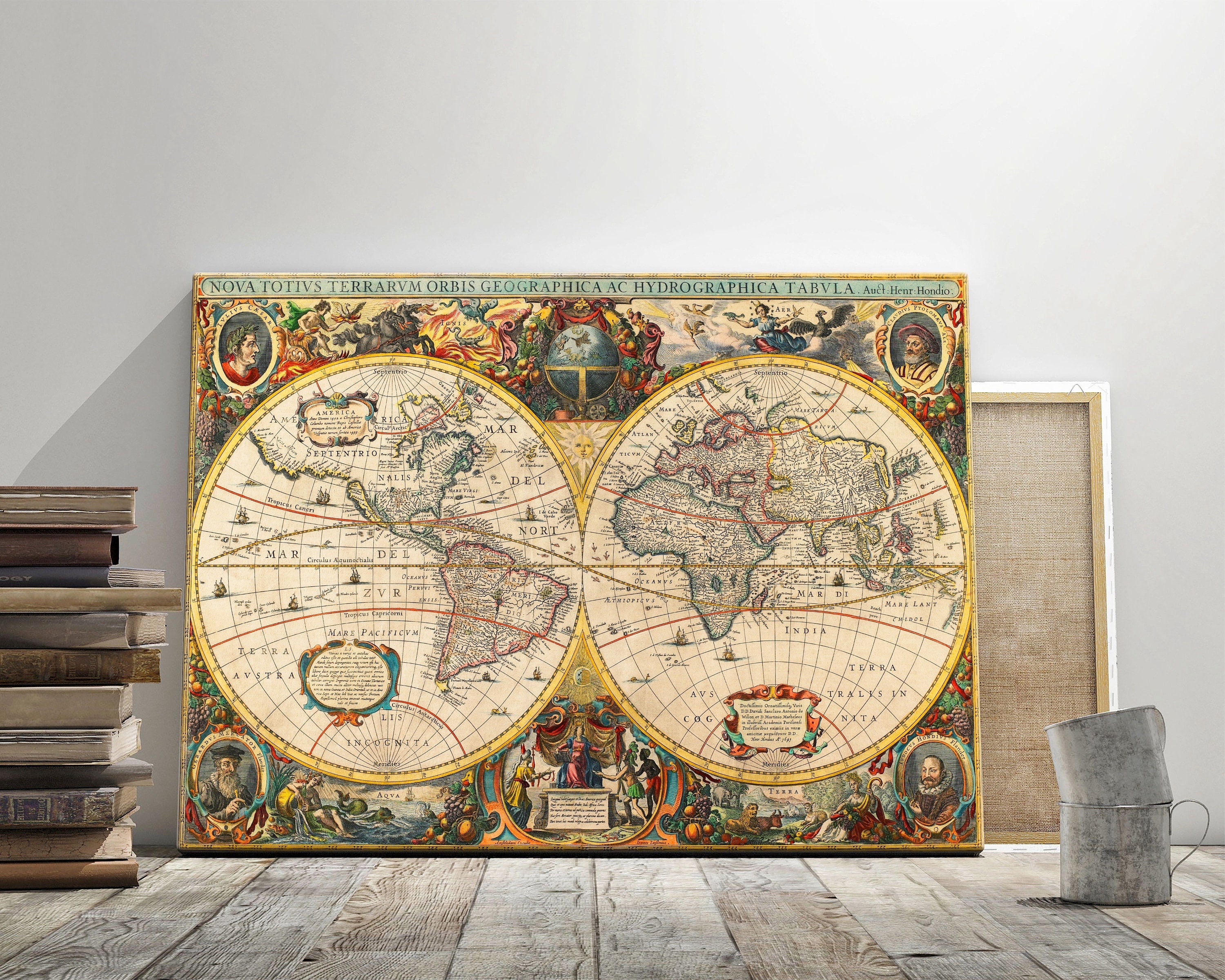 Old World Map, Vintage World Map Canvas, Old World Map Print, New Map ...