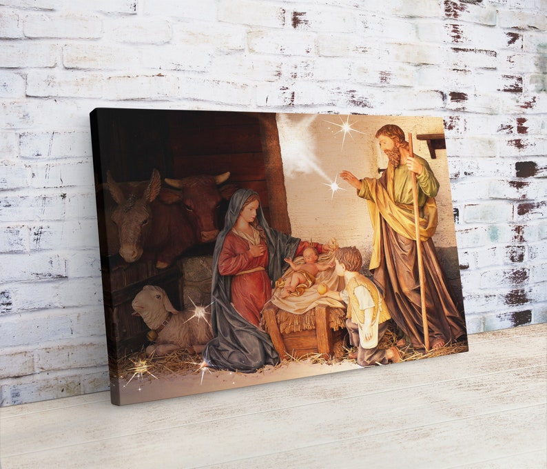 Jesus Christ Was Born Art Canvas Print Framed, Jesus Christ Art ...