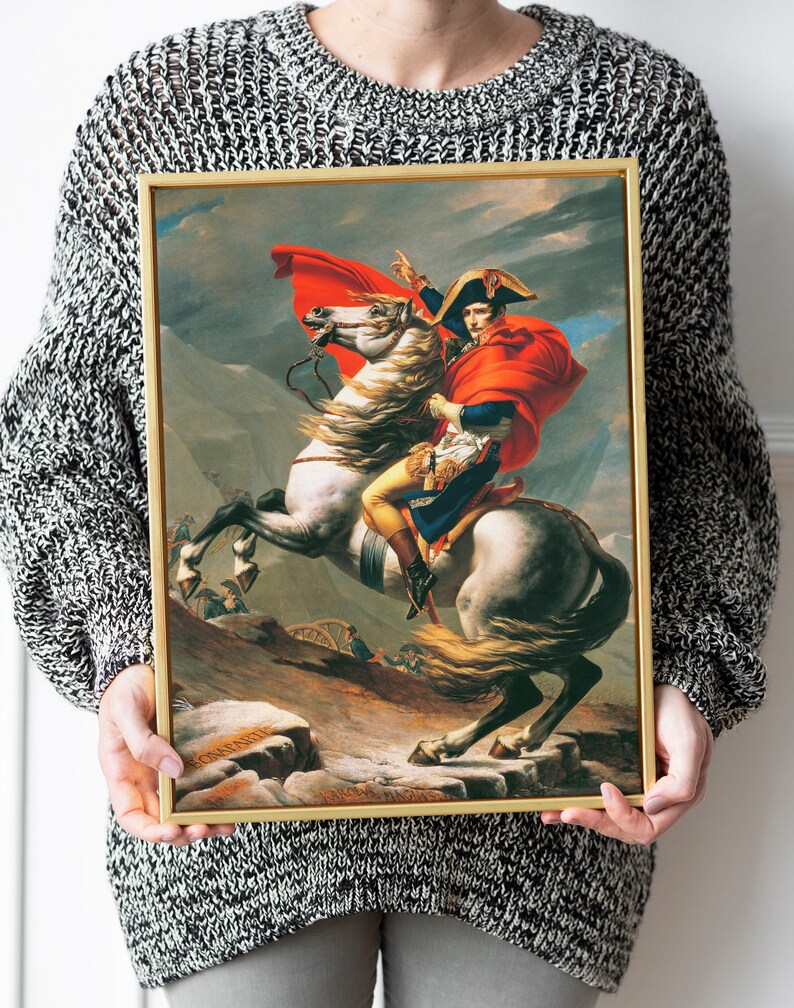 Napoleon Bonaparte Art Canvas Print, Crossing the Alps by Jacques-louis ...