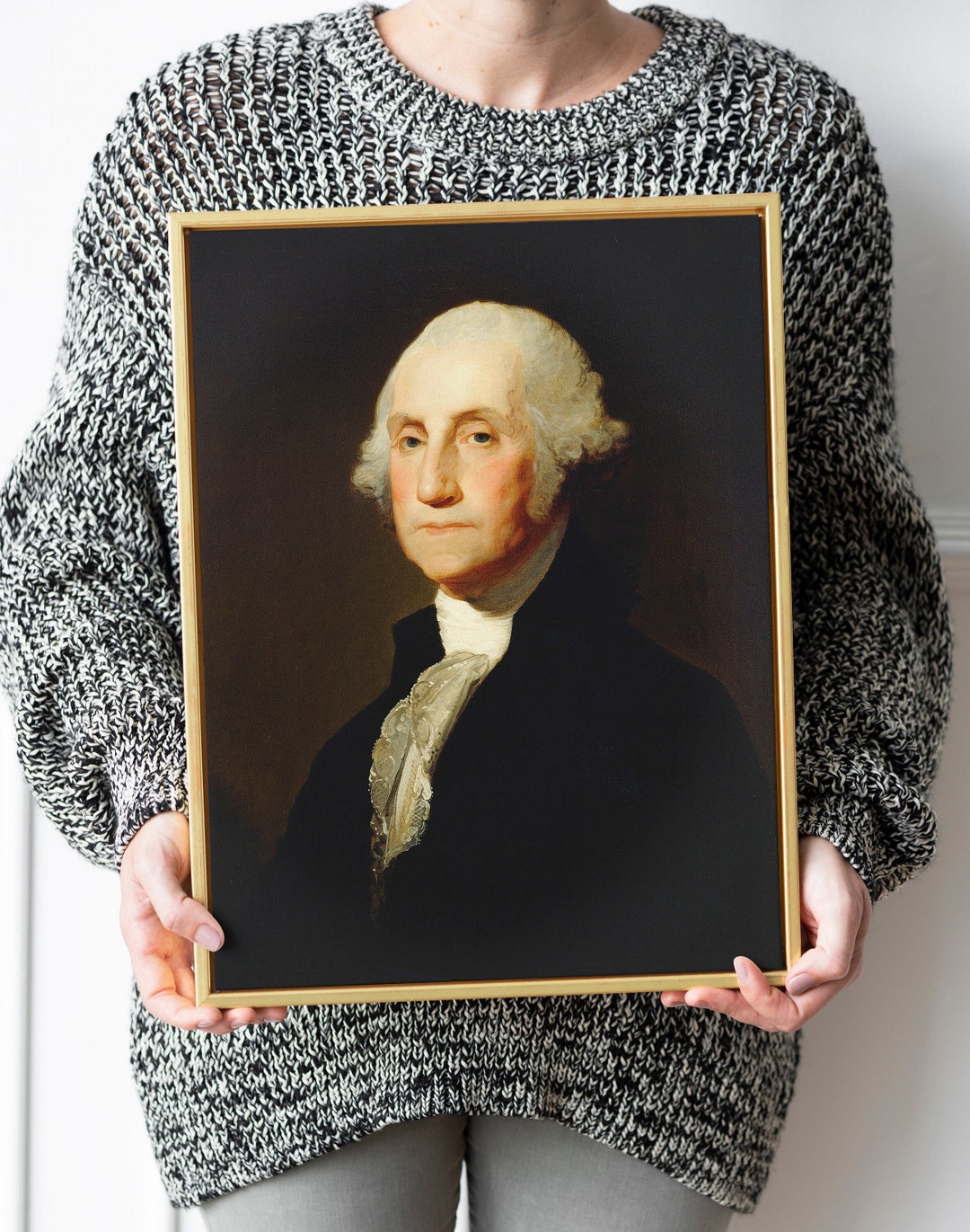 Framed George Washington Portrait Canvas Print, George Washington US ...