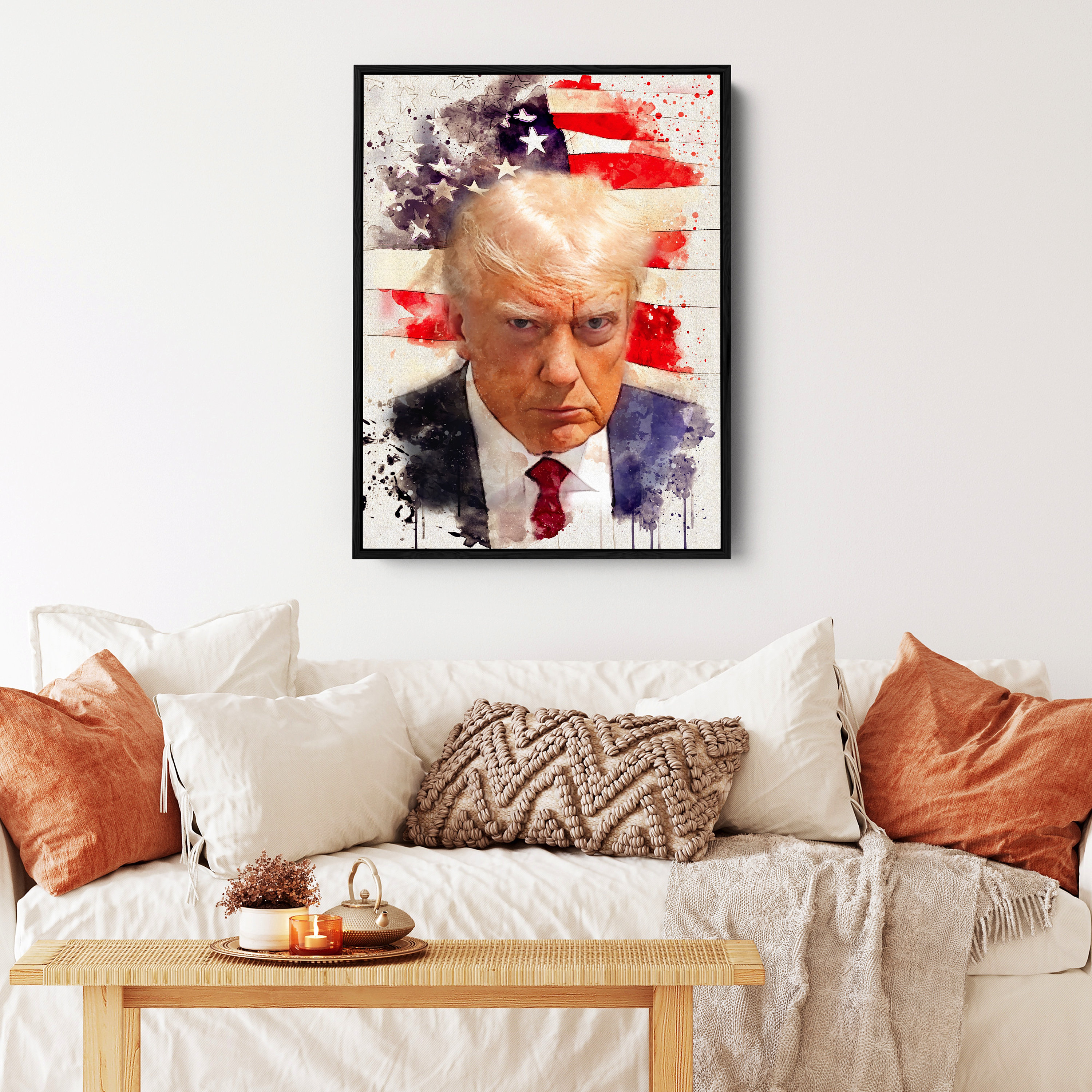 Donald Trump Custom Canvas Print Portrait, Donald Trump Mugshot Art ...