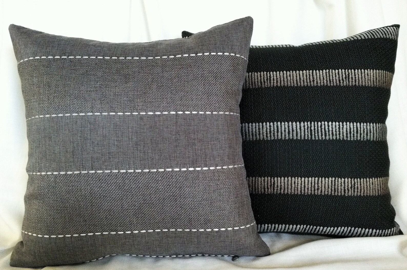 Decorative Grey Textured Pillow Cover. Textured Grey With Ivory ...