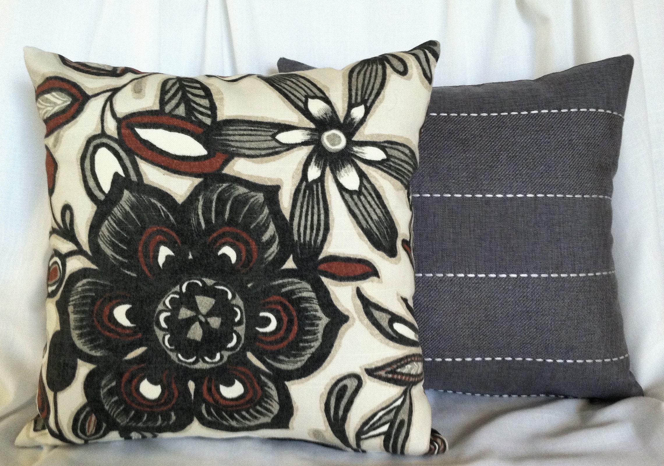 Decorative Grey Textured Pillow Cover. Textured Grey With Ivory ...