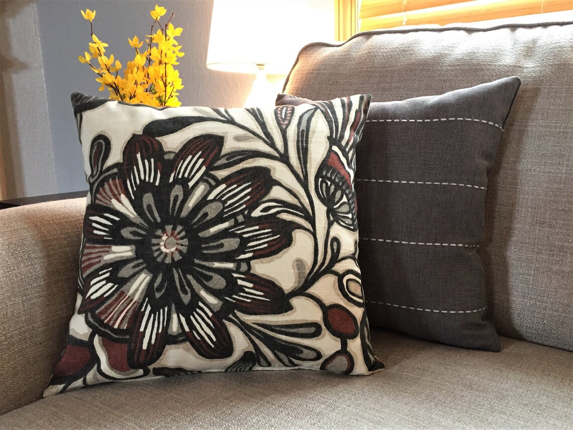 Decorative Grey Textured Pillow Cover. Textured Grey With Ivory ...