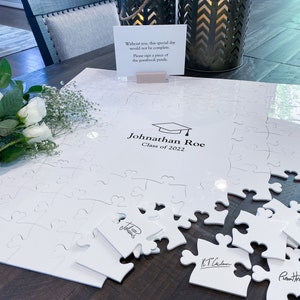 Acrylic Graduation Puzzle Guestbook, Personalized Print - Jigsaw ...