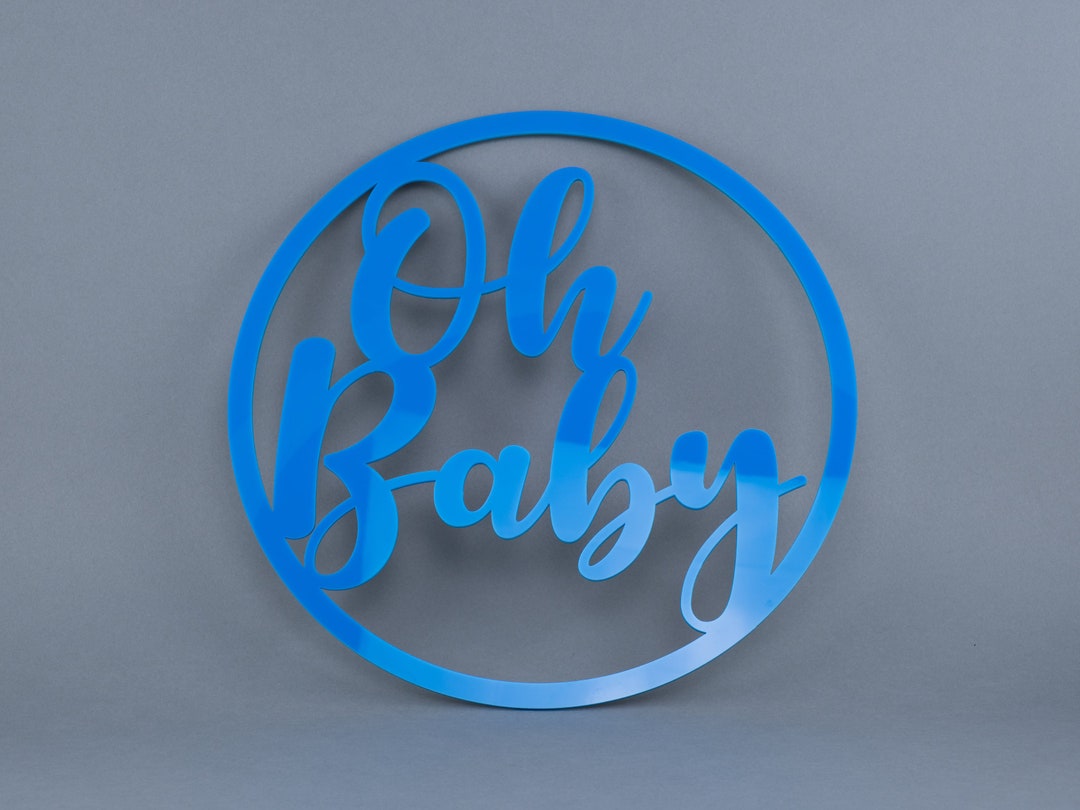 Oh Baby - Round Hoop Circle Sign, Acrylic, Baby Shower Sign, Baby ...