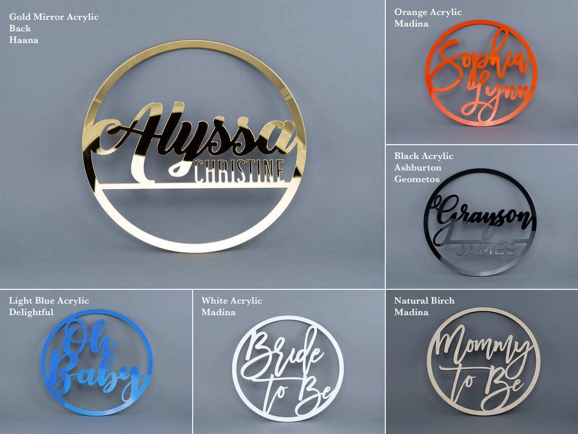 Oh Baby Round Hoop Circle Sign Acrylic Wood Baby Shower | Etsy