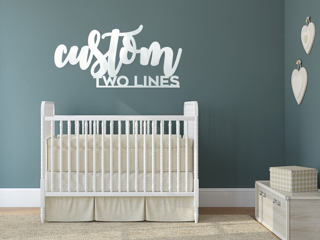 Custom Two Line Sign, First Middle Name, Stacked Acrylic Sign, Large ...