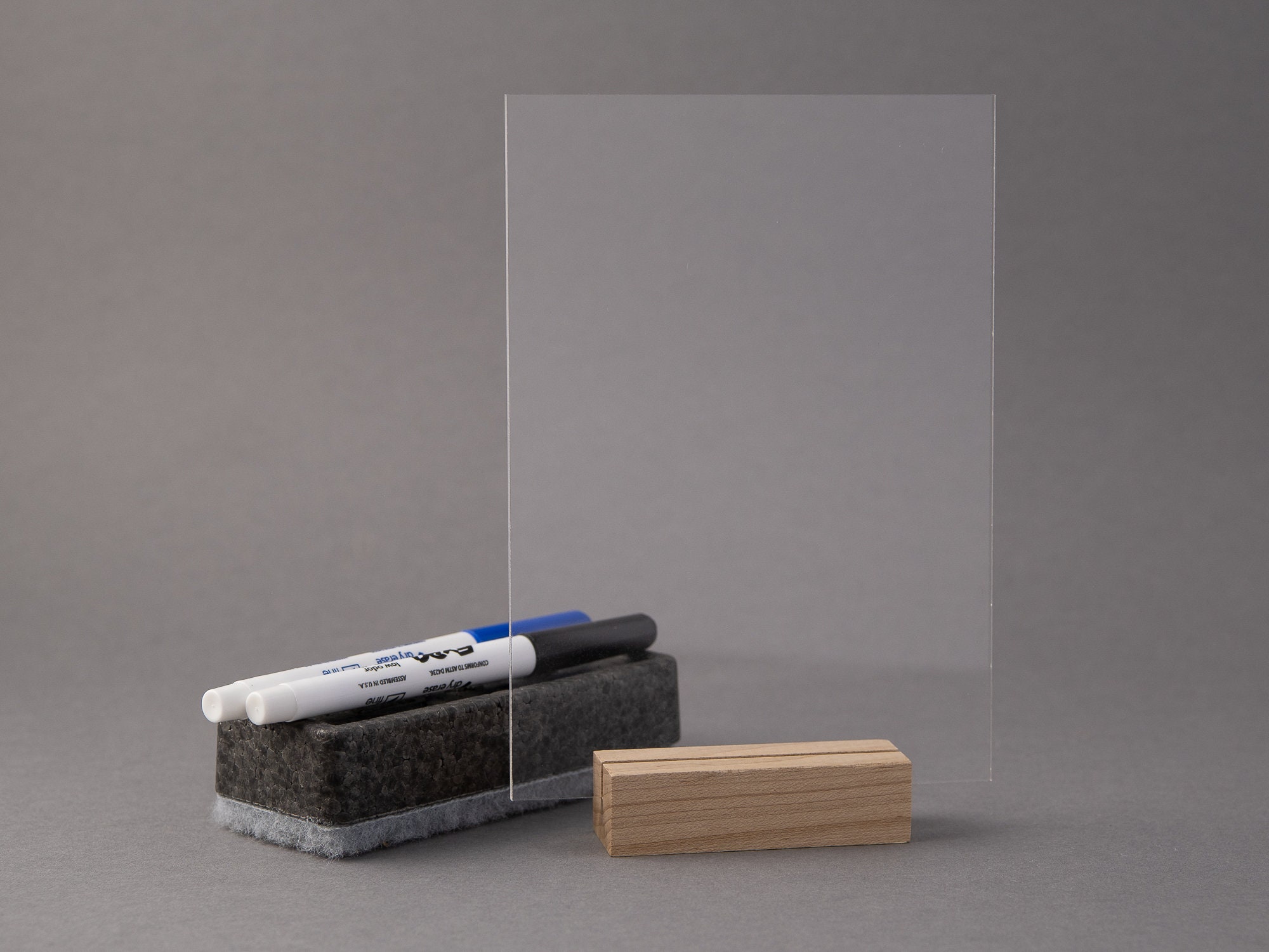 Acrylic Memo Board With Stand - Blank Clear White Board Dry Erase ...
