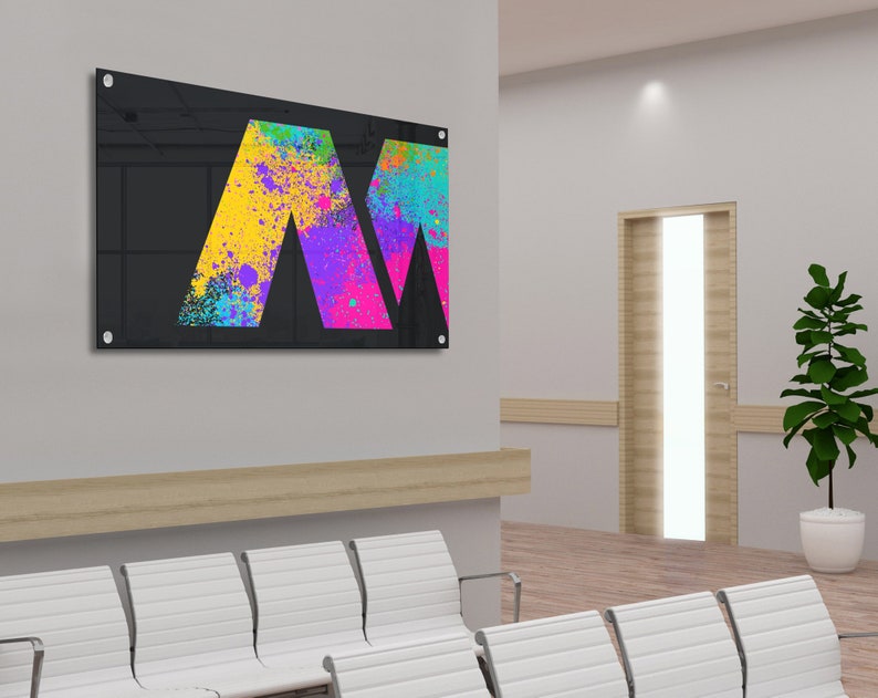 Acrylic Business Logo Wall Standoff Sign - Floating Office Commercial ...