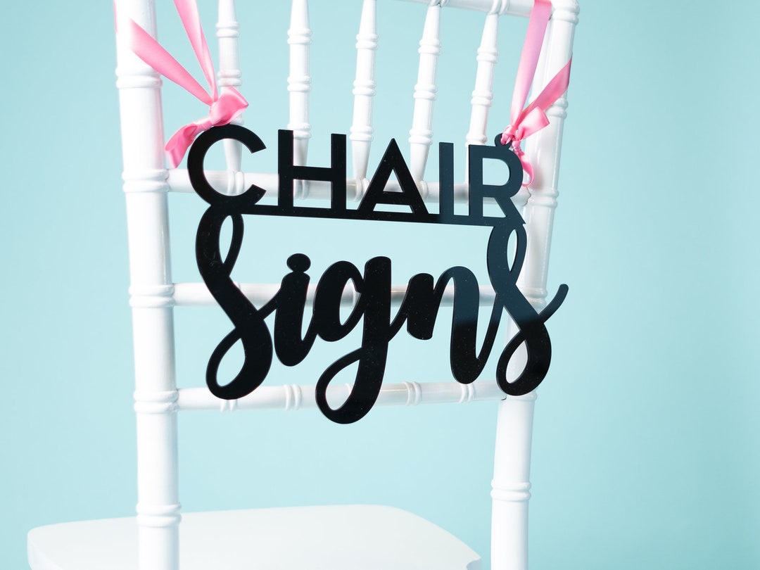 Custom Acrylic Chair Sign - Wedding Chair Sign, Bride and Groom Sign ...