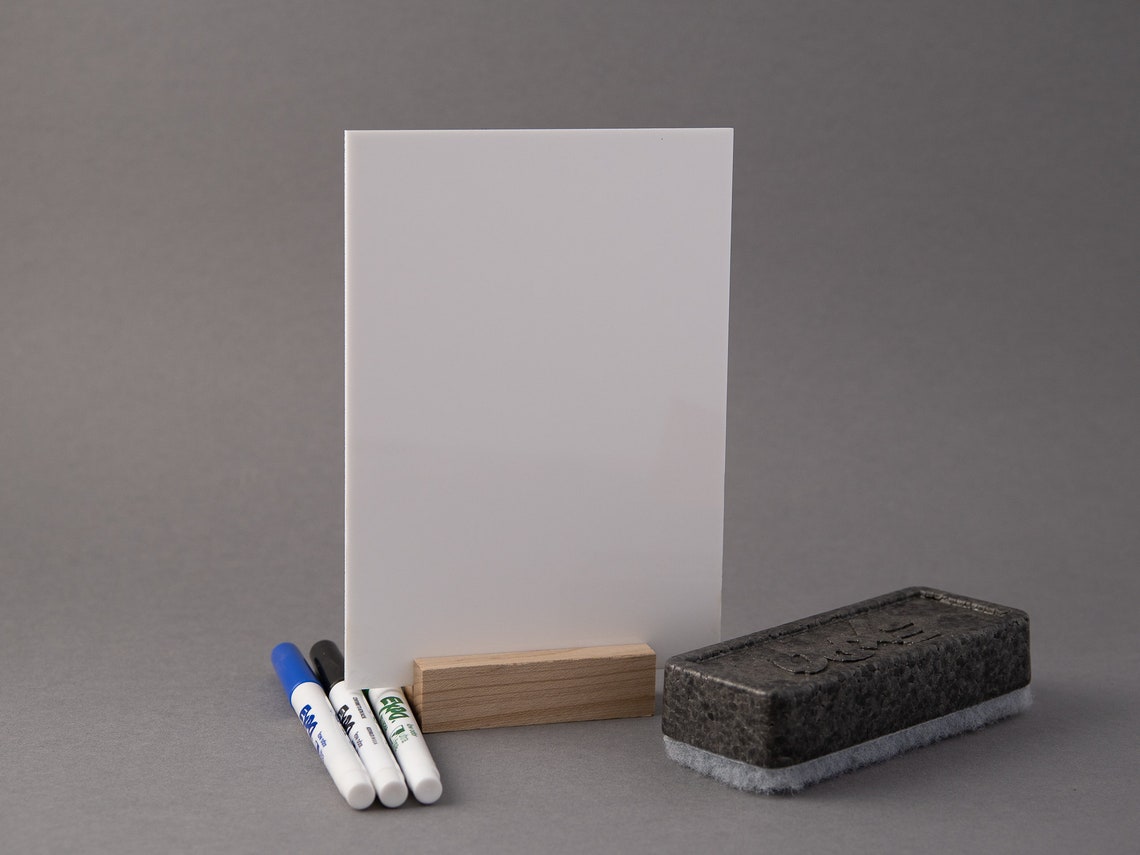 Acrylic Memo Board With Stand - Blank Clear White Board Dry Erase ...