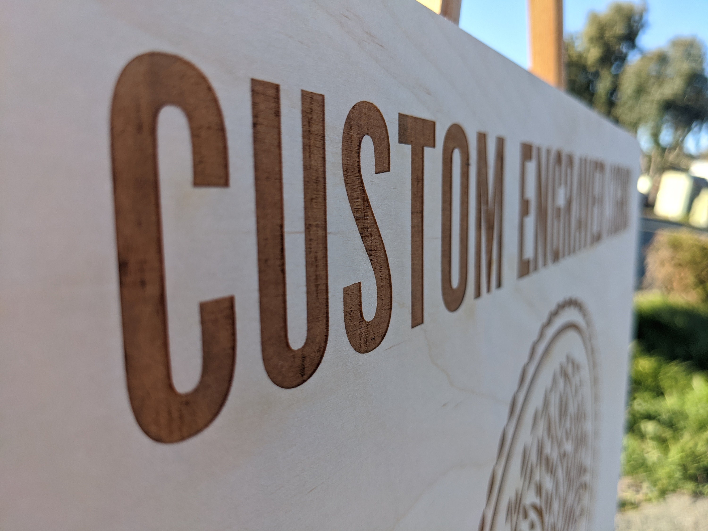 Engraved Logo on Wood or Acrylic - Custom Business Logo or Design ...